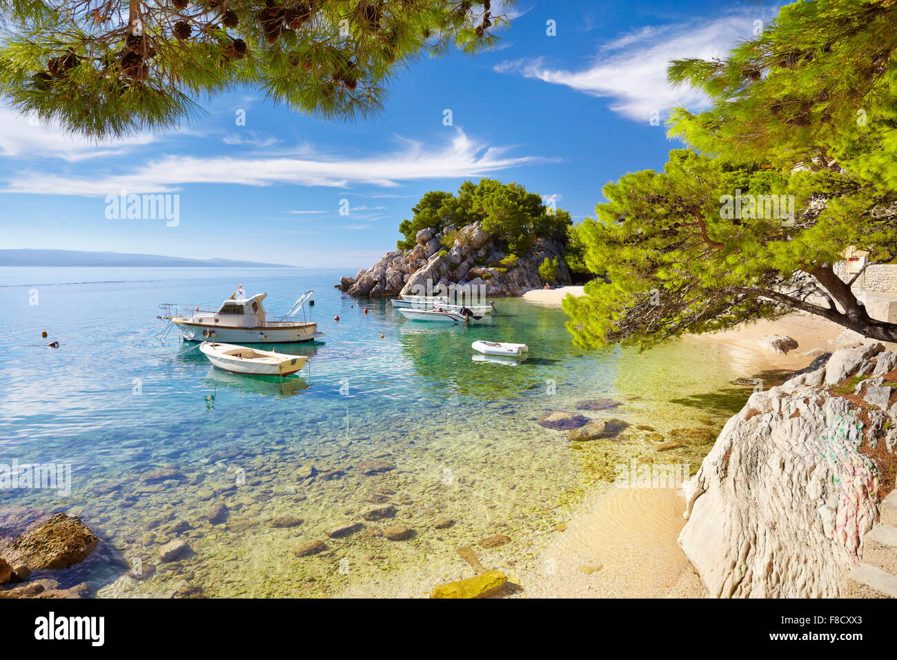 Brela Village, Makarska Riviera landscape - Croatia Stock Photo - Alamy