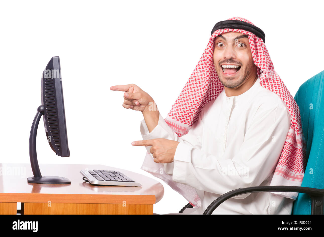 Arab businessman working on computer Stock Photo - Alamy
