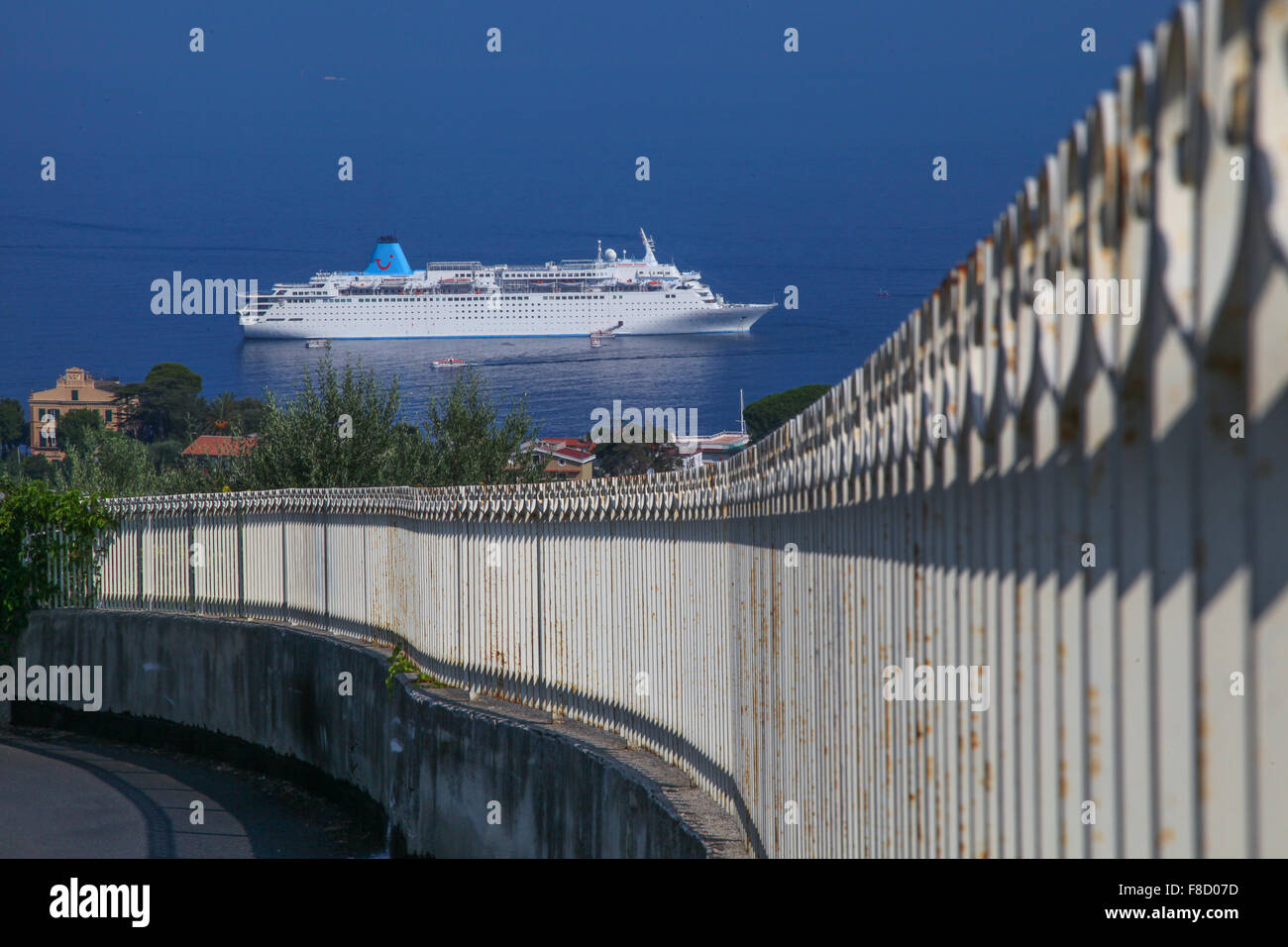 Cruise ship about to embark filling up with supplies checking ...