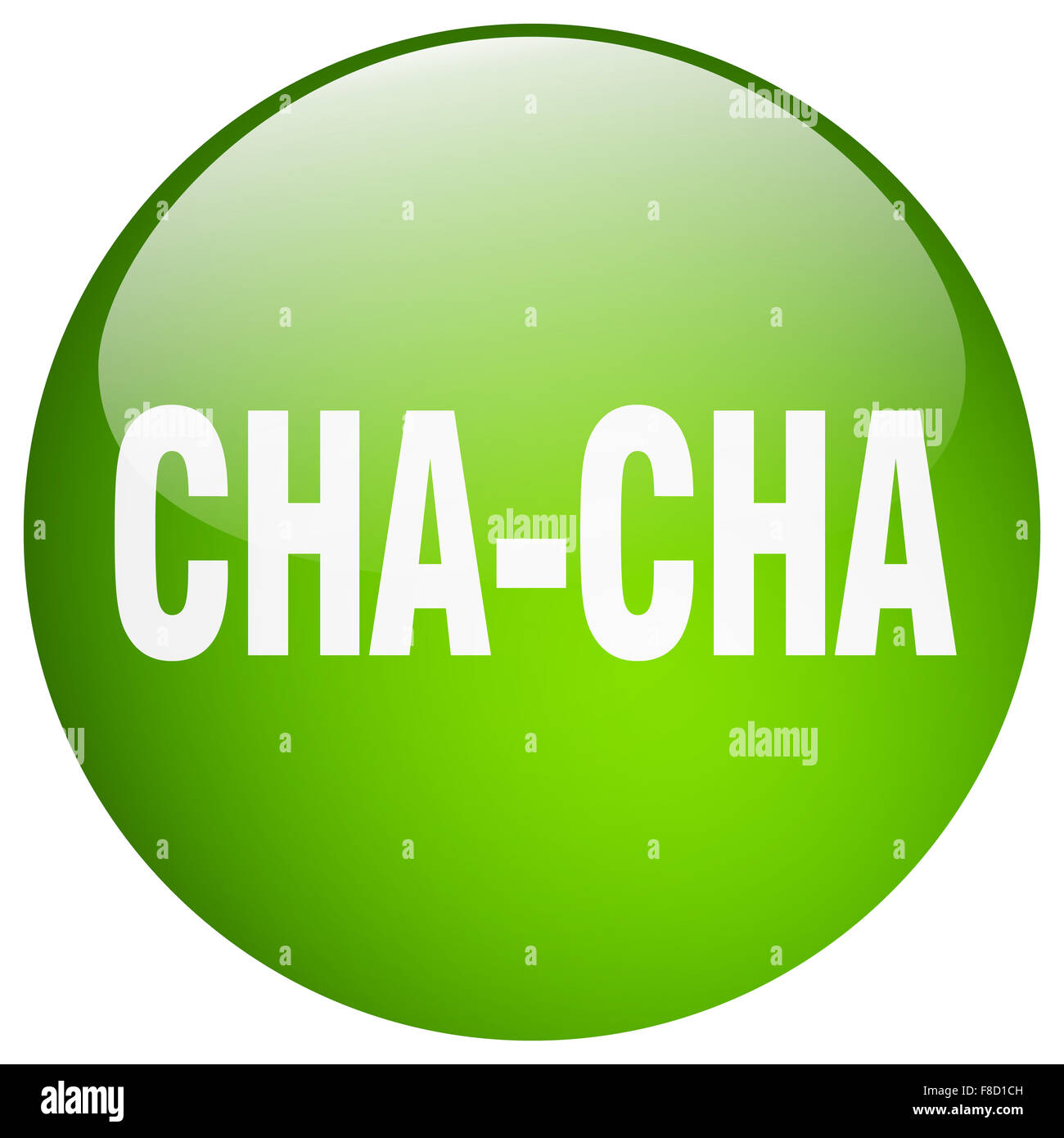 cha-cha green round gel isolated push button Stock Photo - Alamy