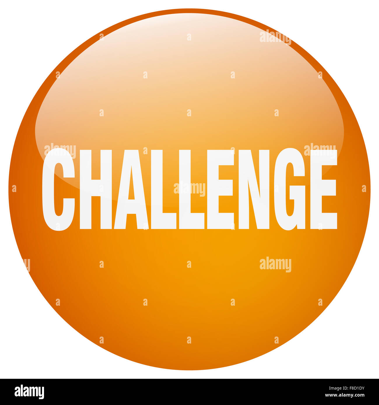 challenge orange round gel isolated push button Stock Photo - Alamy