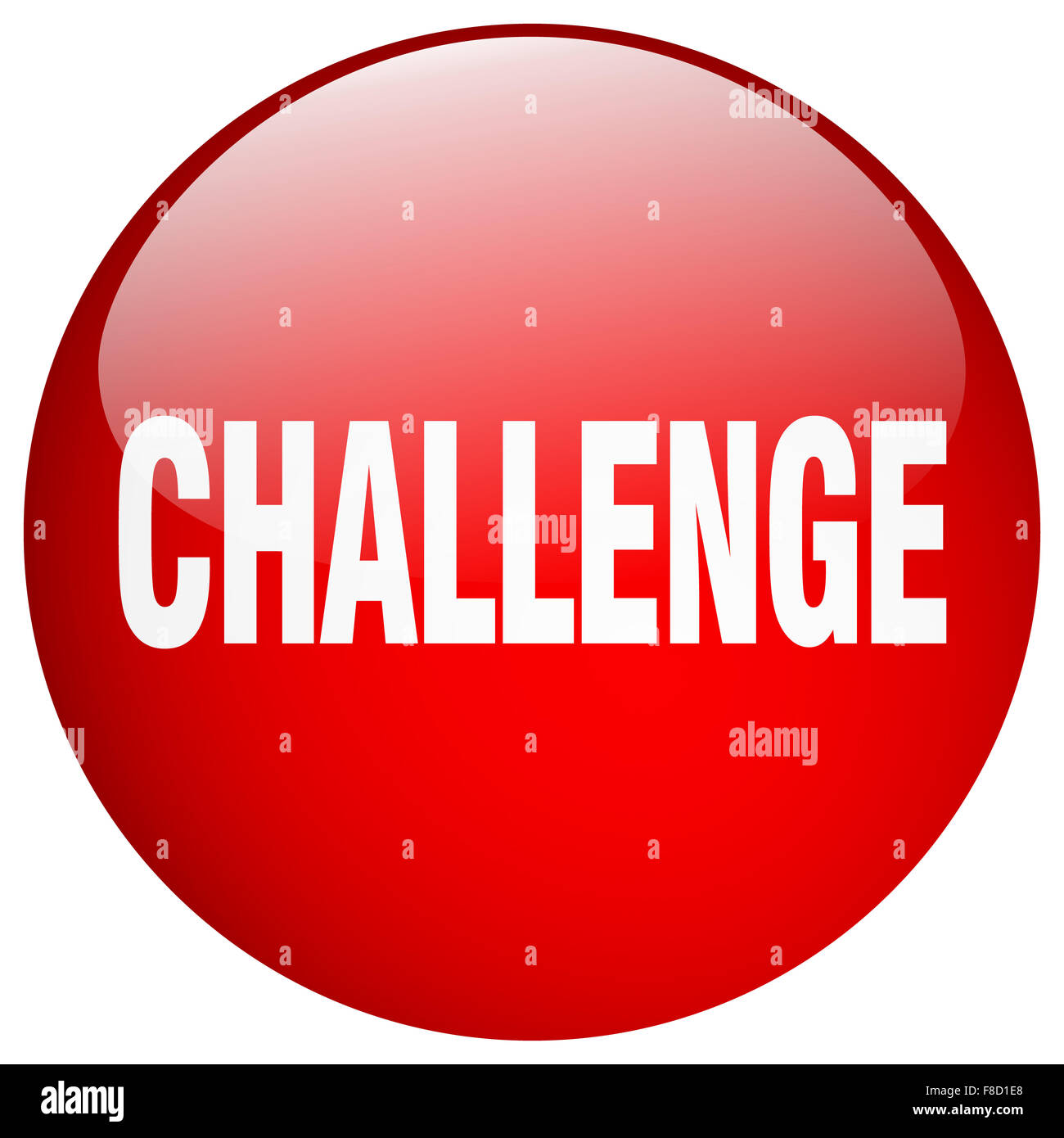 challenge red round gel isolated push button Stock Photo - Alamy