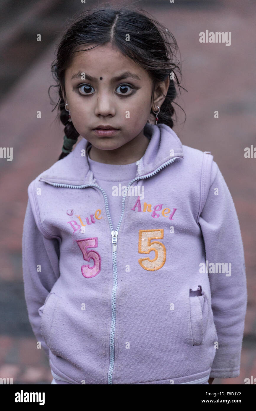 Portrait of a young kid in Bhaktapur Stock Photo - Alamy