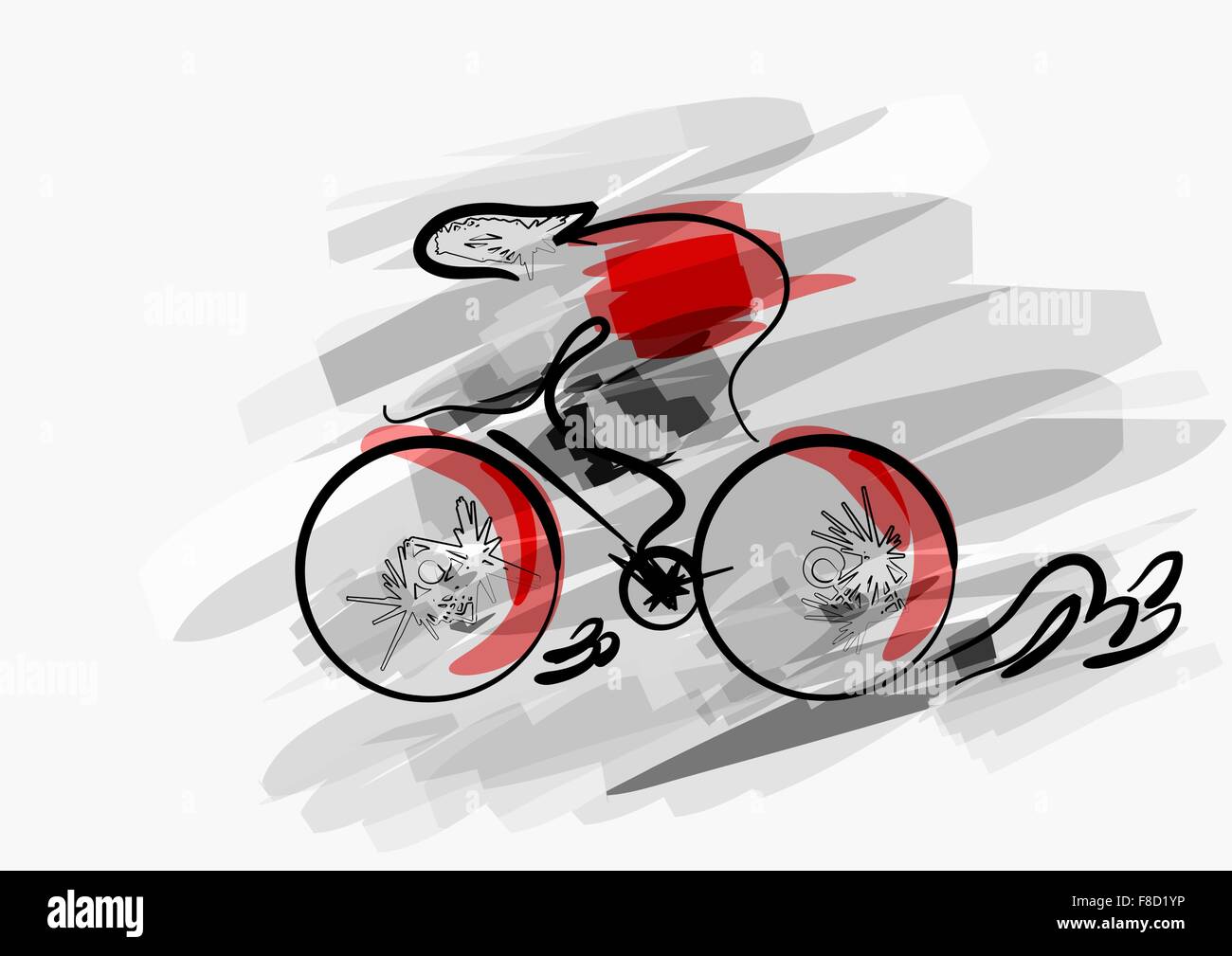 abstract cycling. abstract silhouette of man on bike Stock Vector Image ...