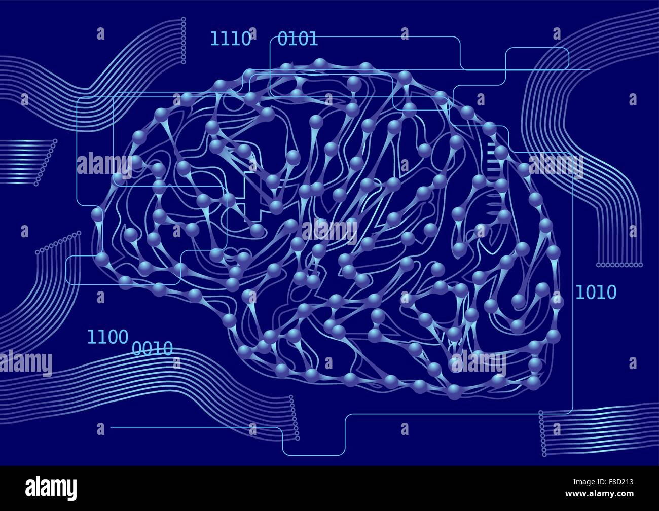 Computer and the brain Stock Vector Images - Alamy