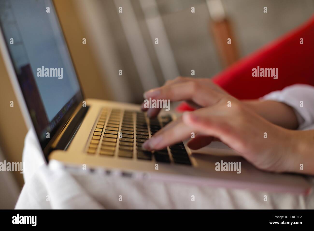 adult, beautiful, beauty, brunette, casual, caucasian, computer, couch ...