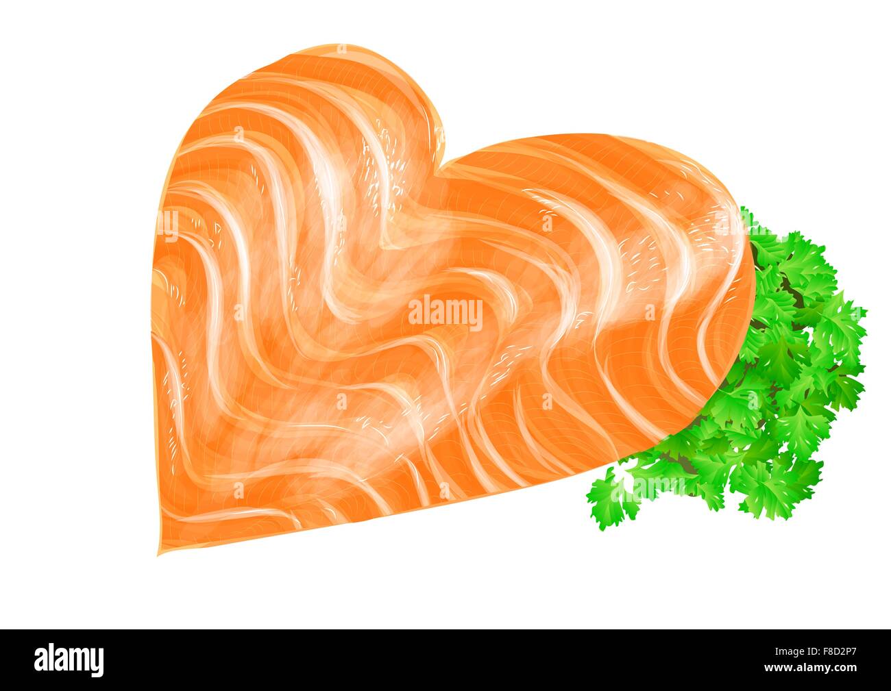 Raw fillet salmon on white Stock Vector Images - Alamy