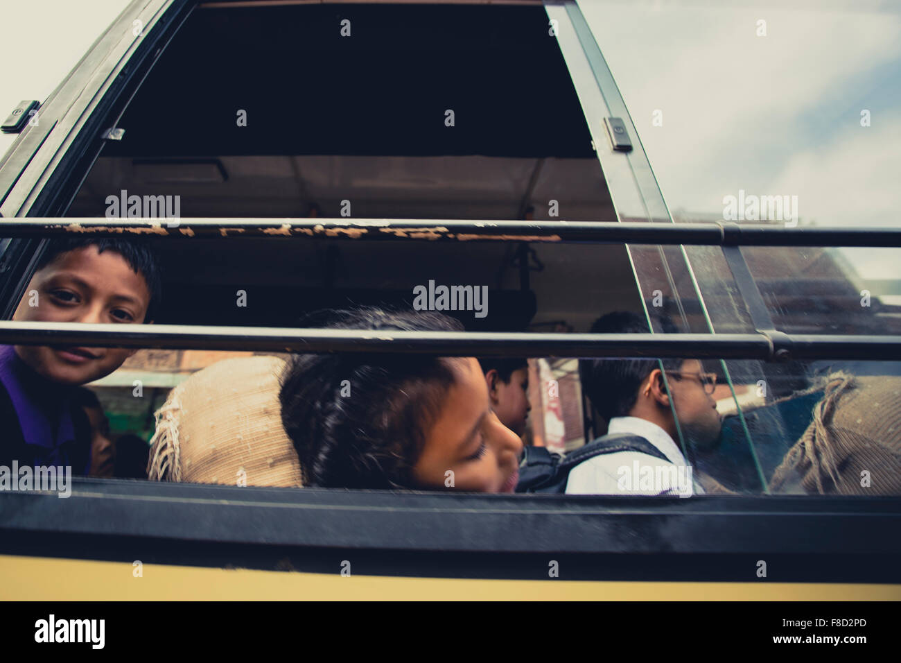 Child sleeping school bus hi-res stock photography and images - Alamy