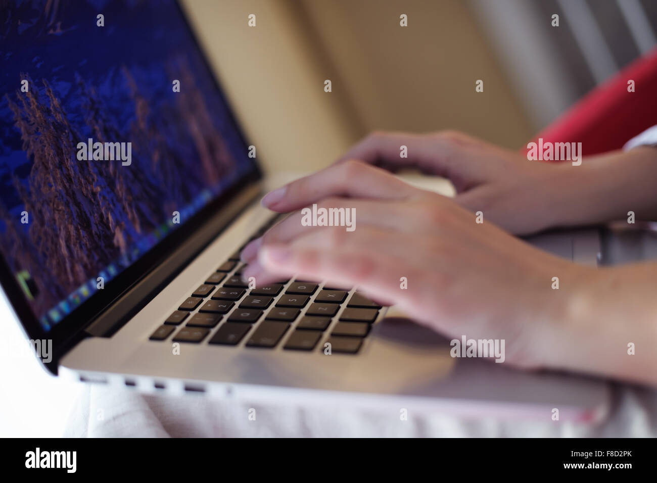 young beautiful woman using a laptop computer at home Stock Photo - Alamy