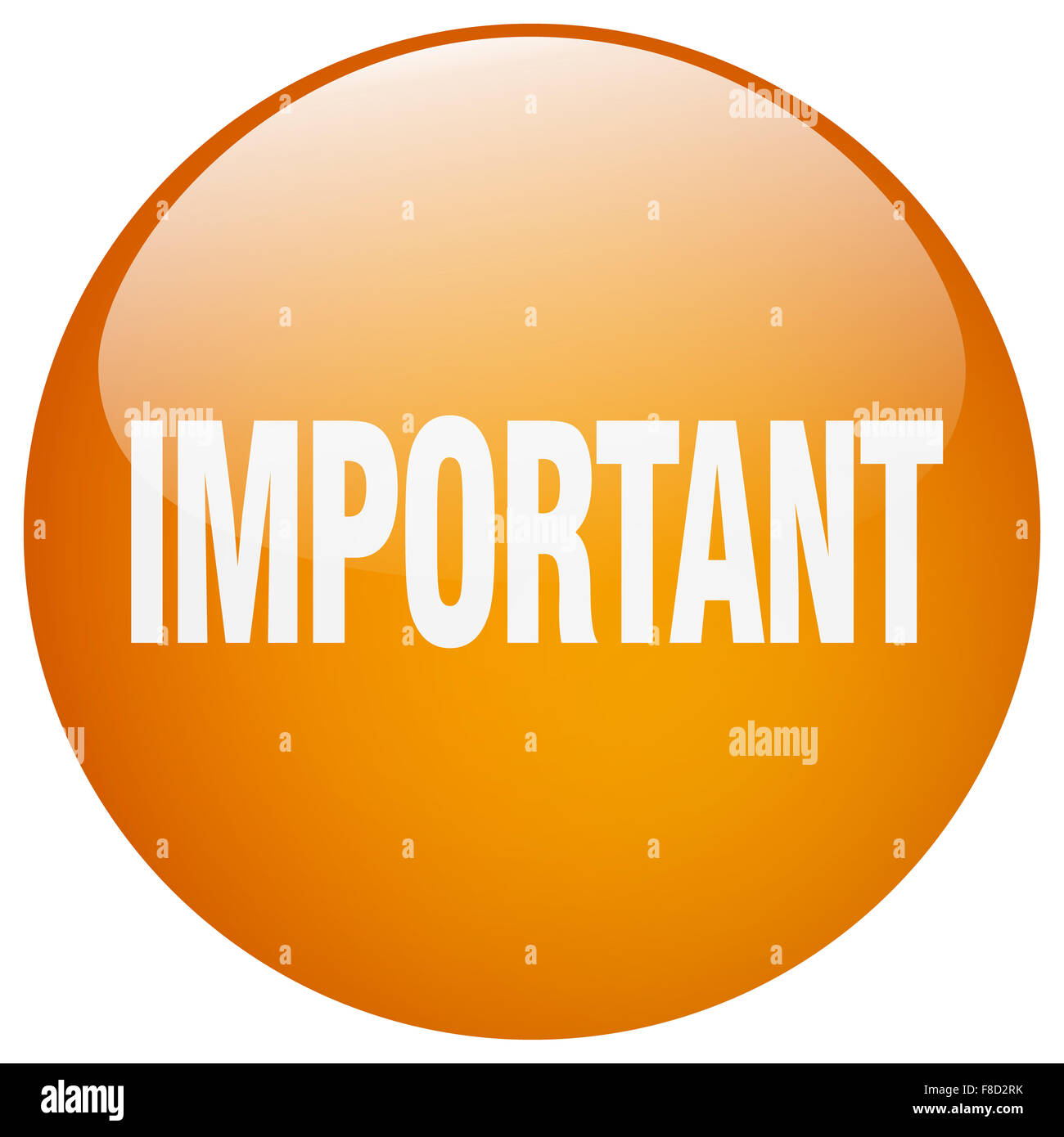 important orange round gel isolated push button Stock Photo - Alamy