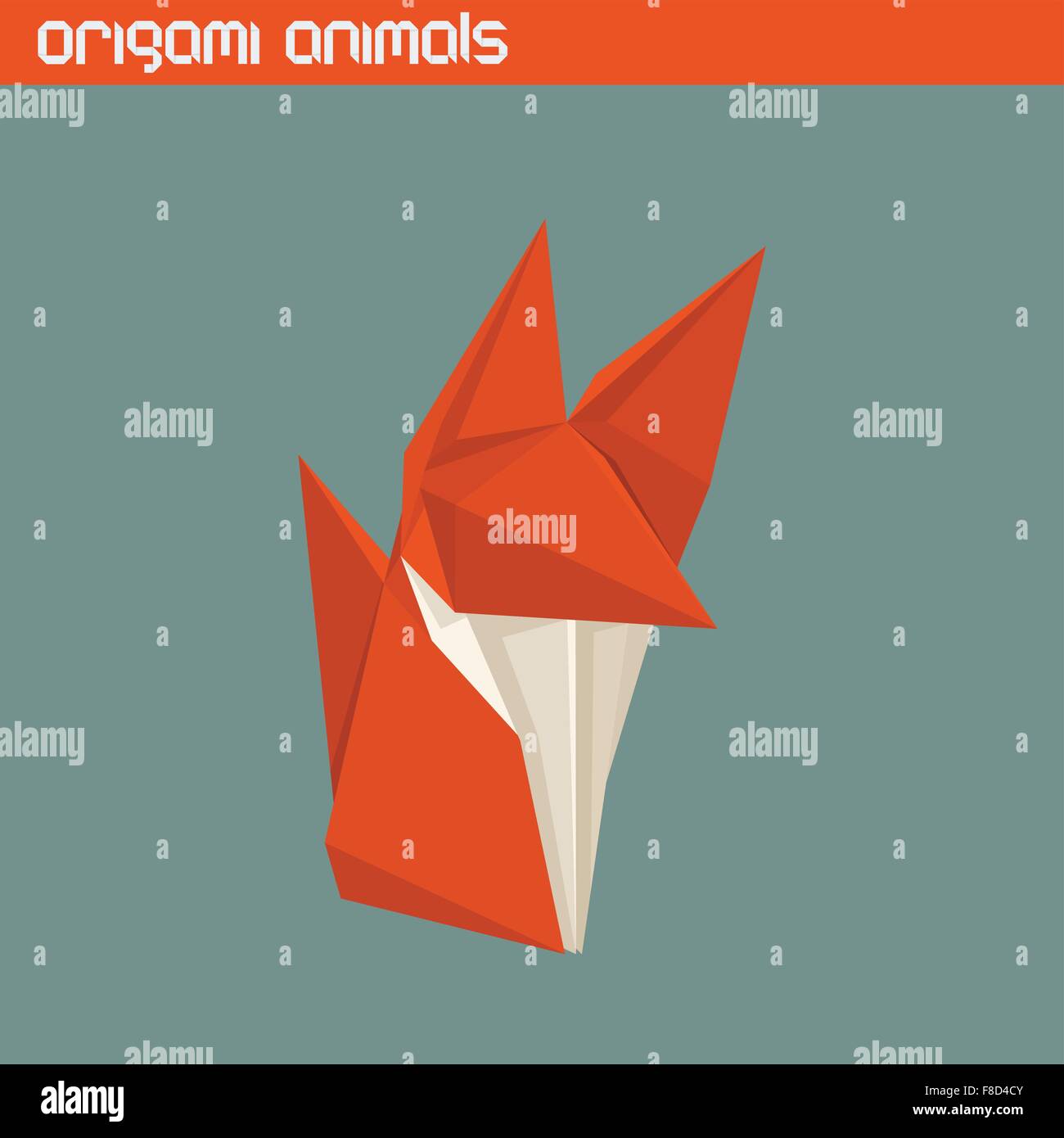 Vector origami isolated animal. Cute triangle Fox Stock Vector Image ...