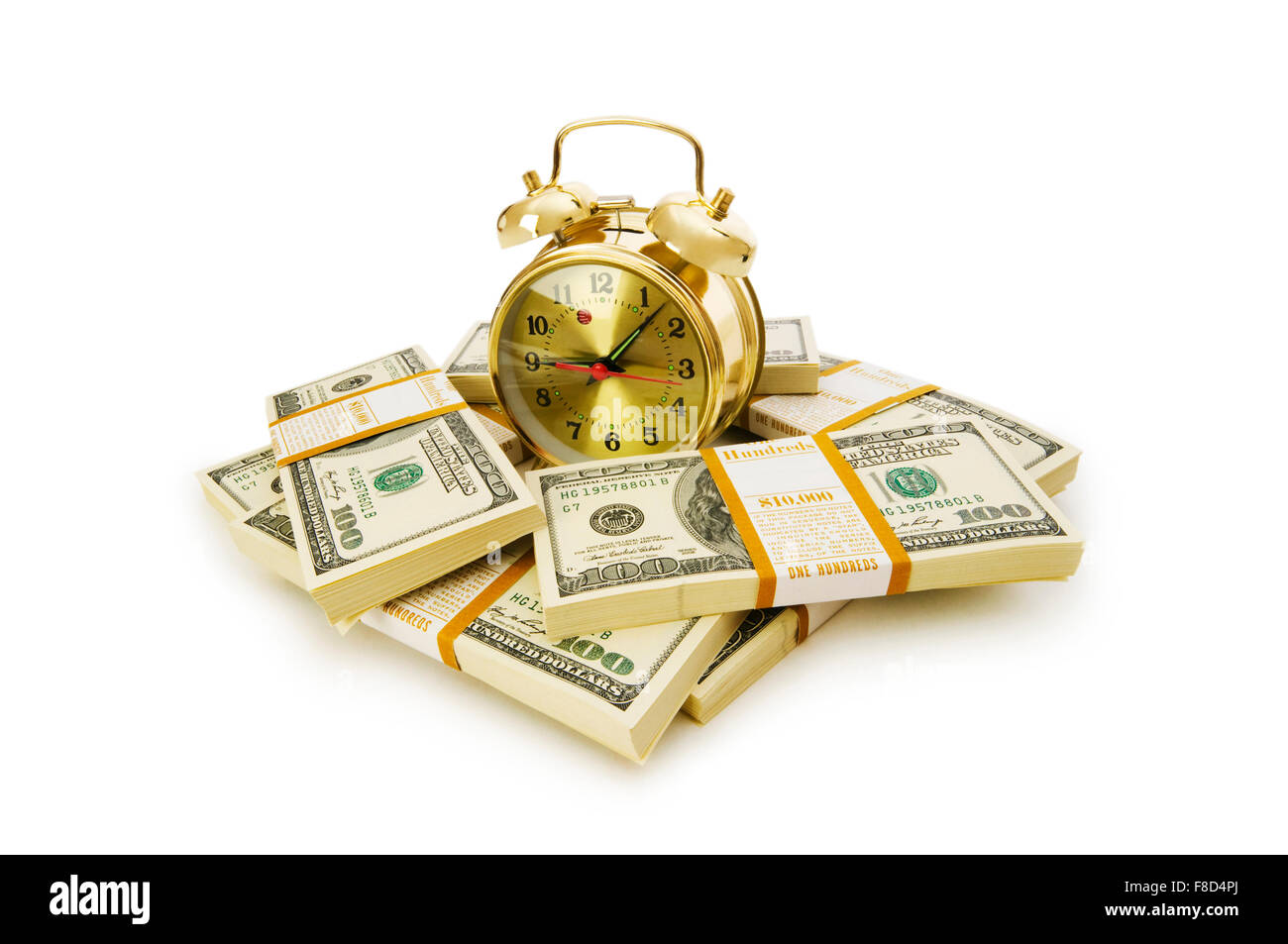 Time is money concept with dollars and clock Stock Photo - Alamy