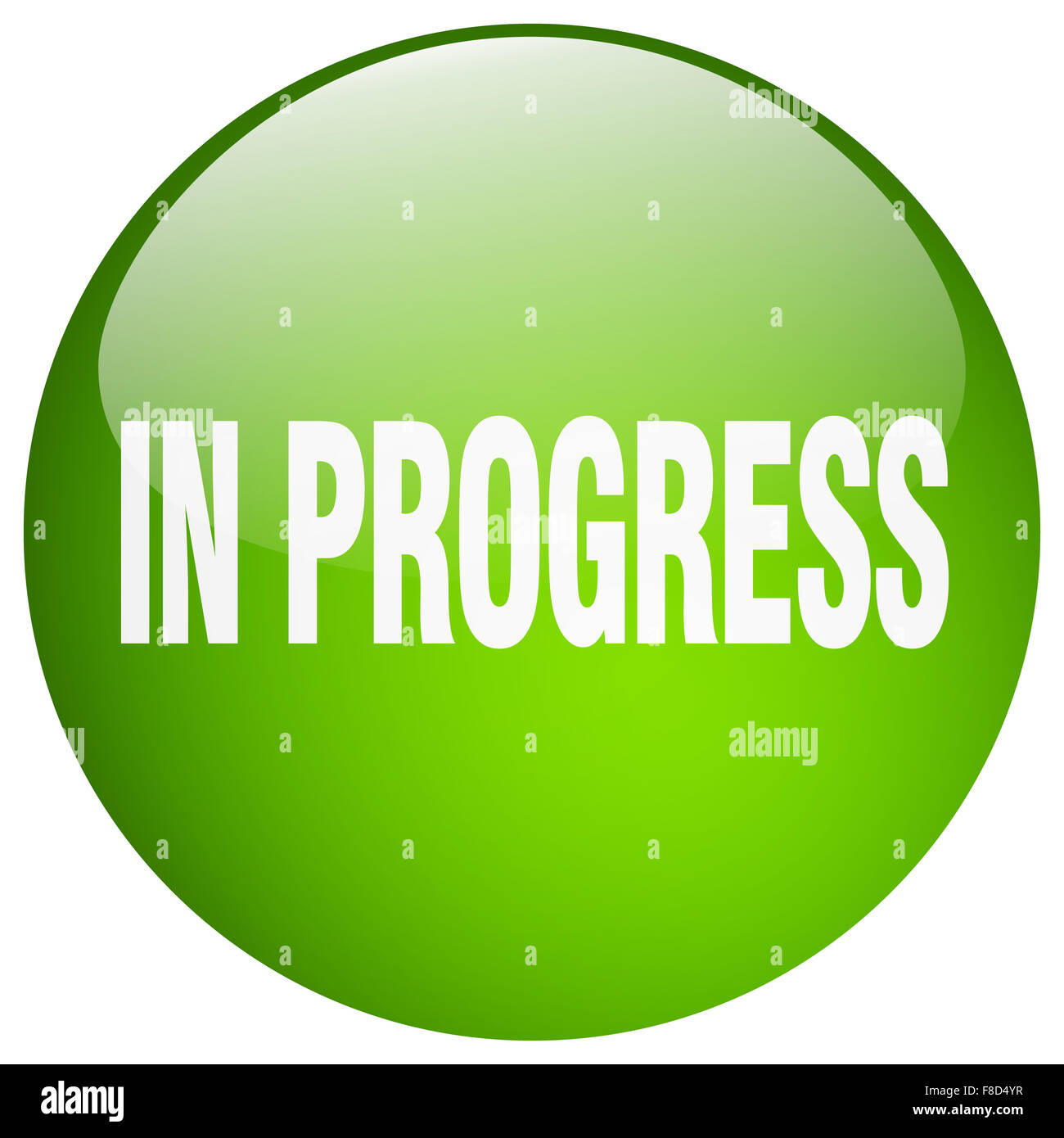 in progress green round gel isolated push button Stock Photo - Alamy
