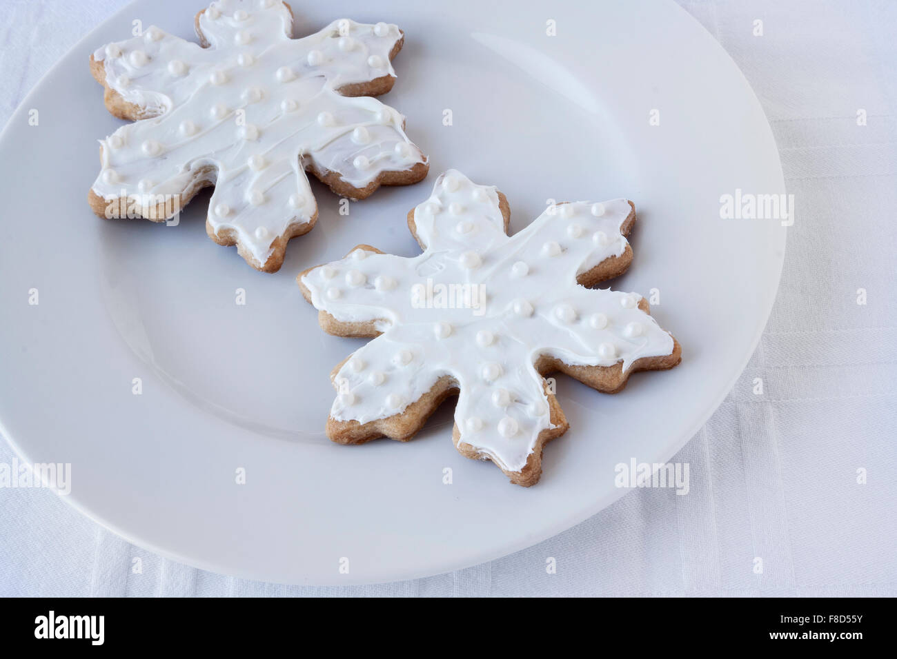 White Snowflake Sugar Cookie Stock Photo - Alamy