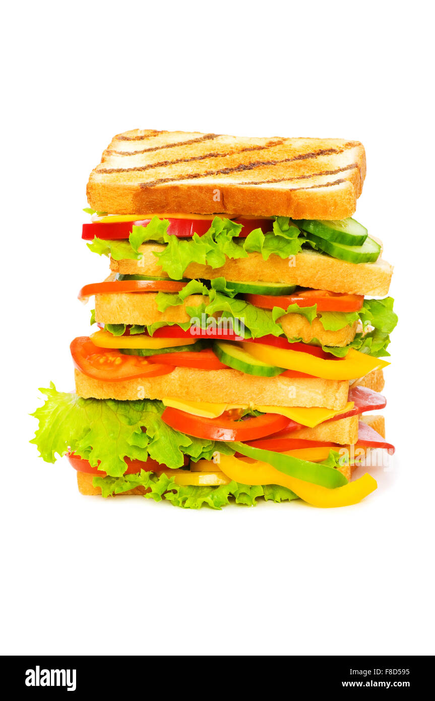 Giant sandwich isolated on the white background Stock Photo - Alamy