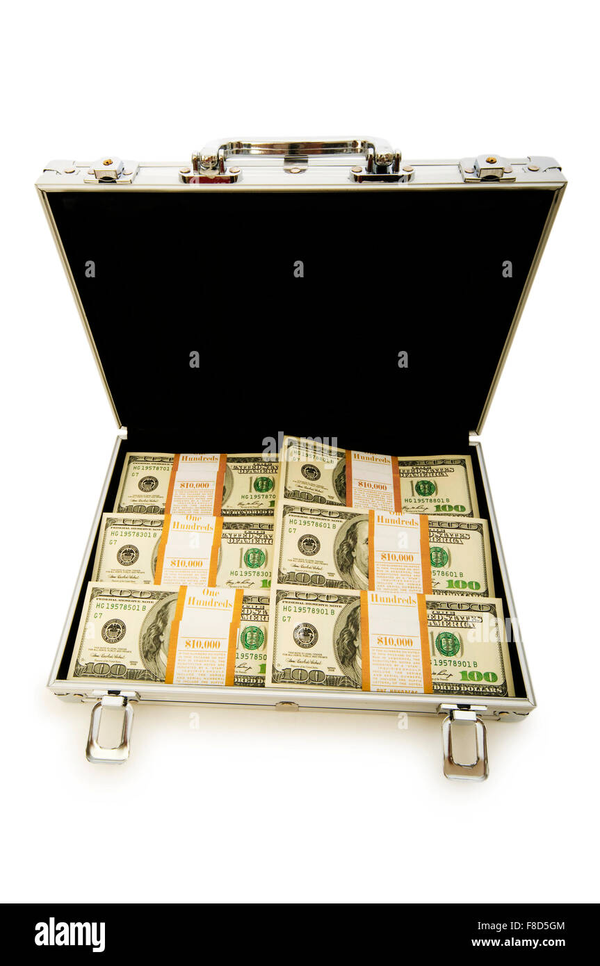 Money in the case isolated on white Stock Photo - Alamy