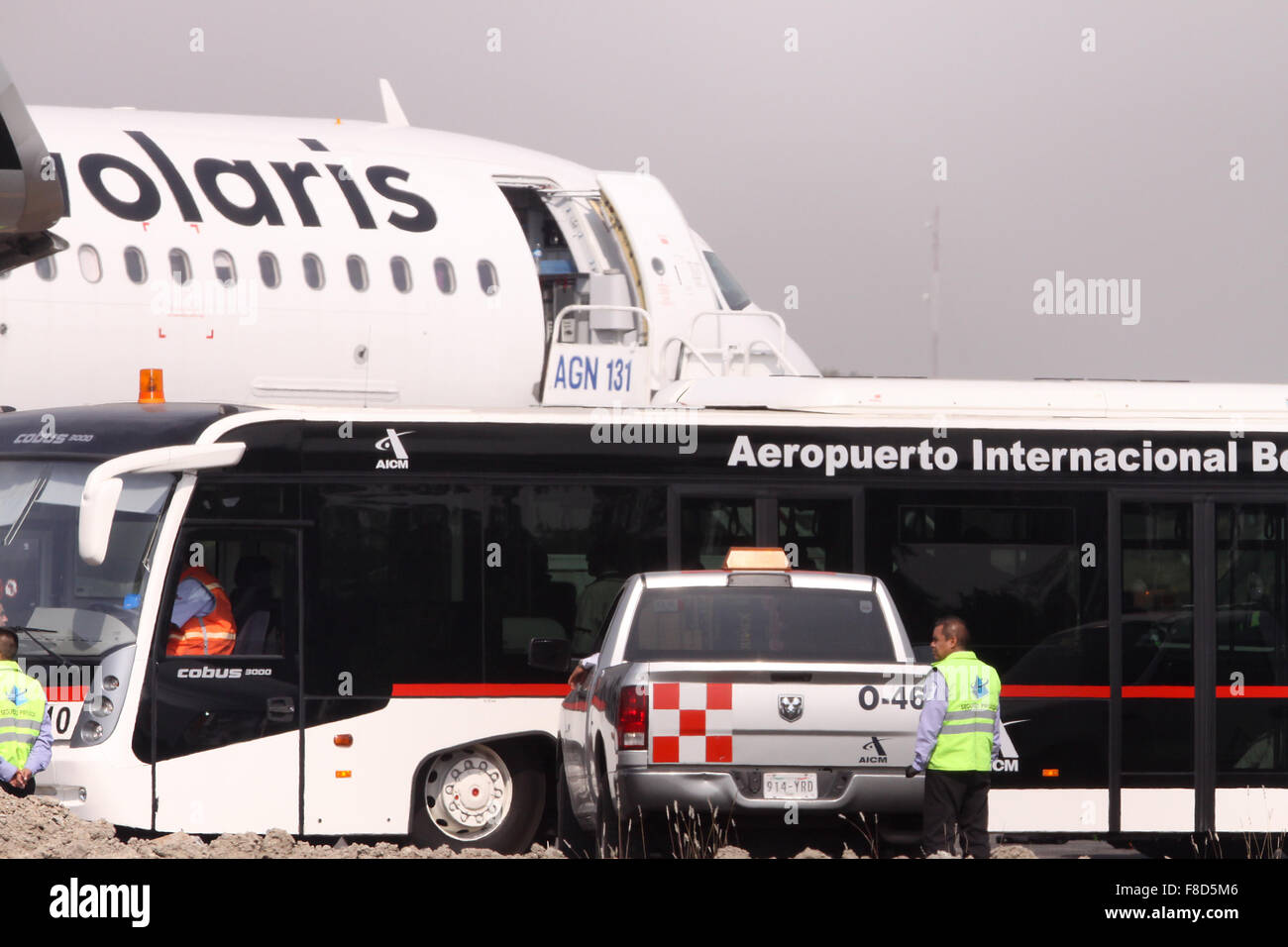 Mexico City, Mexico. 8th Dec, 2015. Security elements guard the flight ...