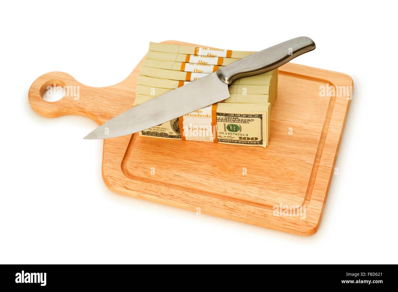 Knife cutting dollars hi-res stock photography and images - Alamy