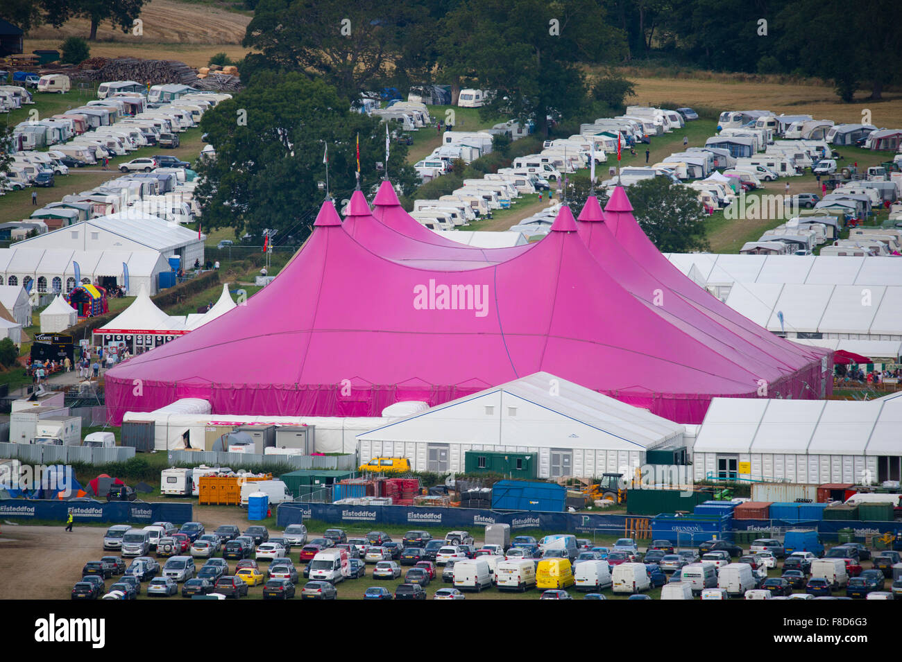 A general view of the iconic 'pink pavilion' on the site of The ...