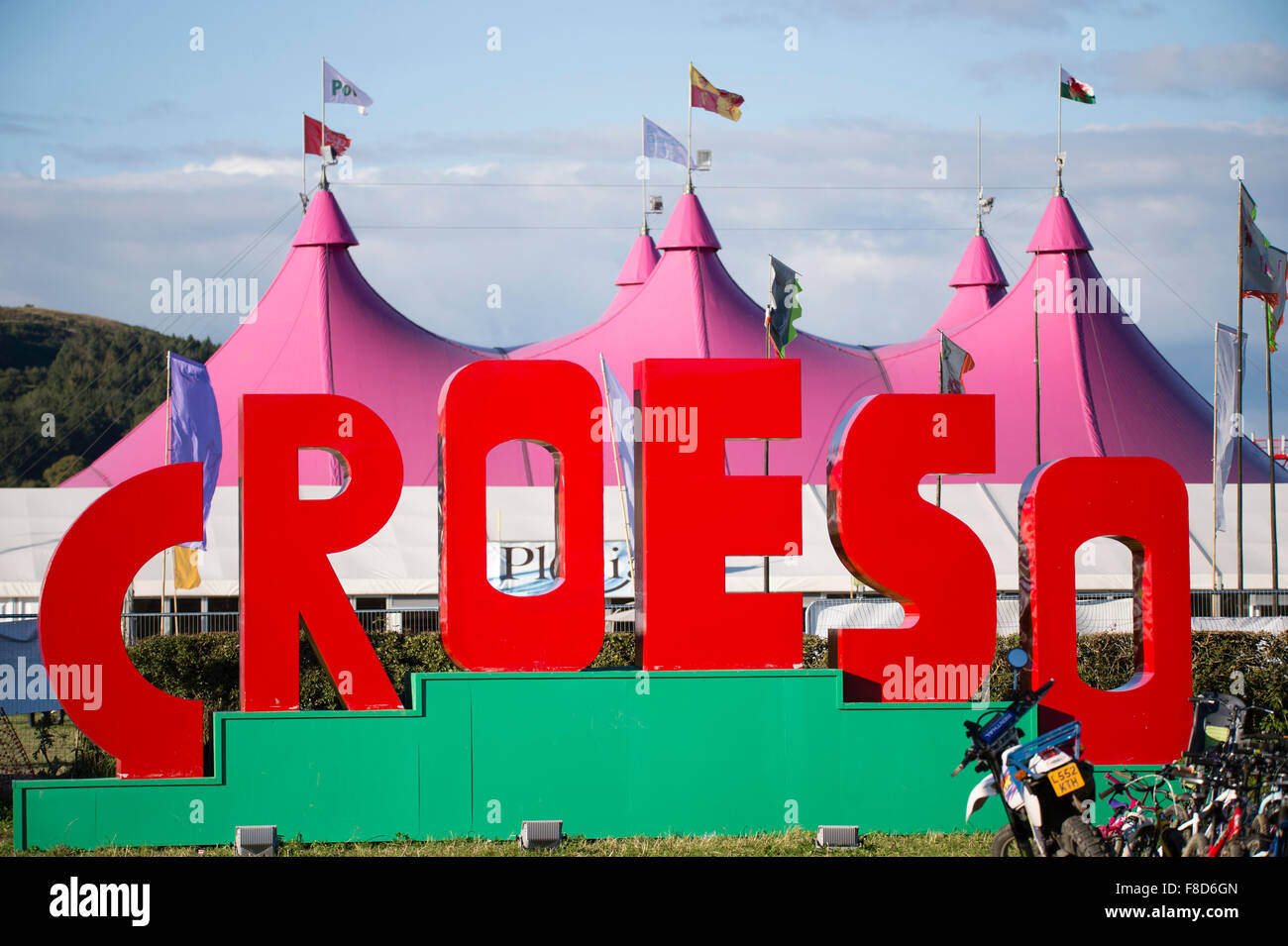 'Croeso', welcome sign, The National Eisteddfod of Wales , held near ...