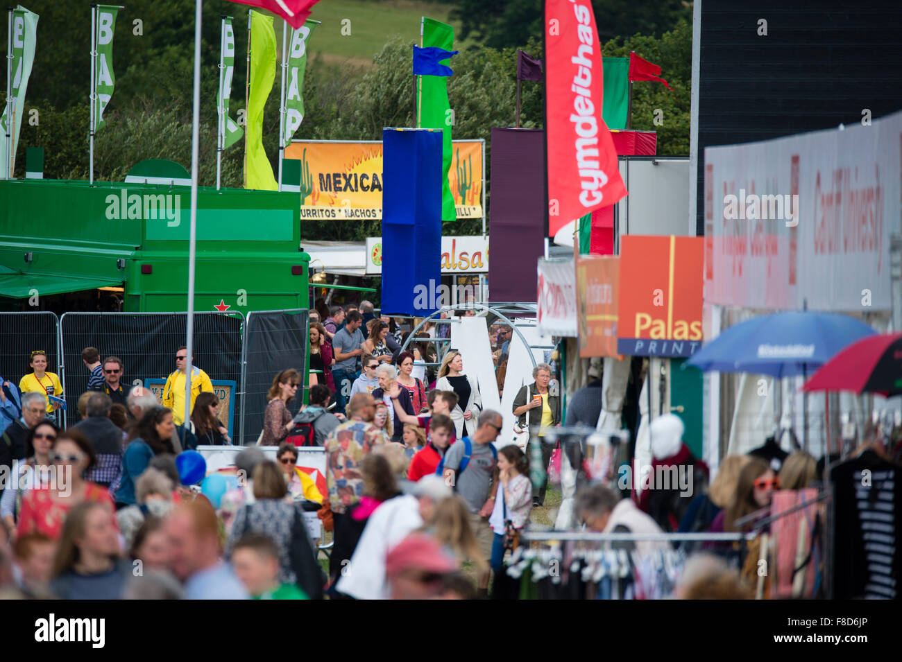 Crowds of people at The National Eisteddfod of Wales , held near Meifod ...