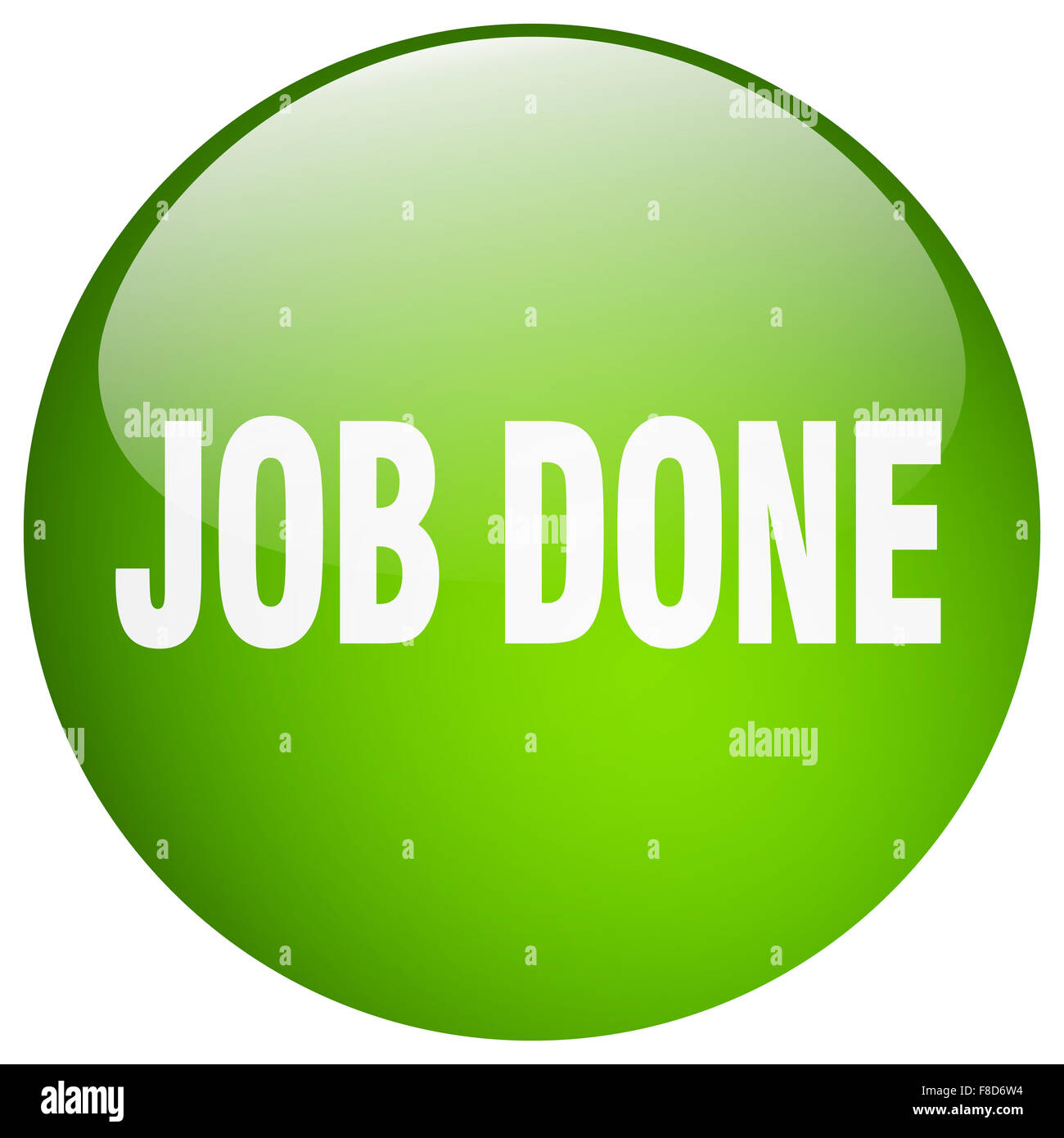 job done green round gel isolated push button Stock Photo - Alamy
