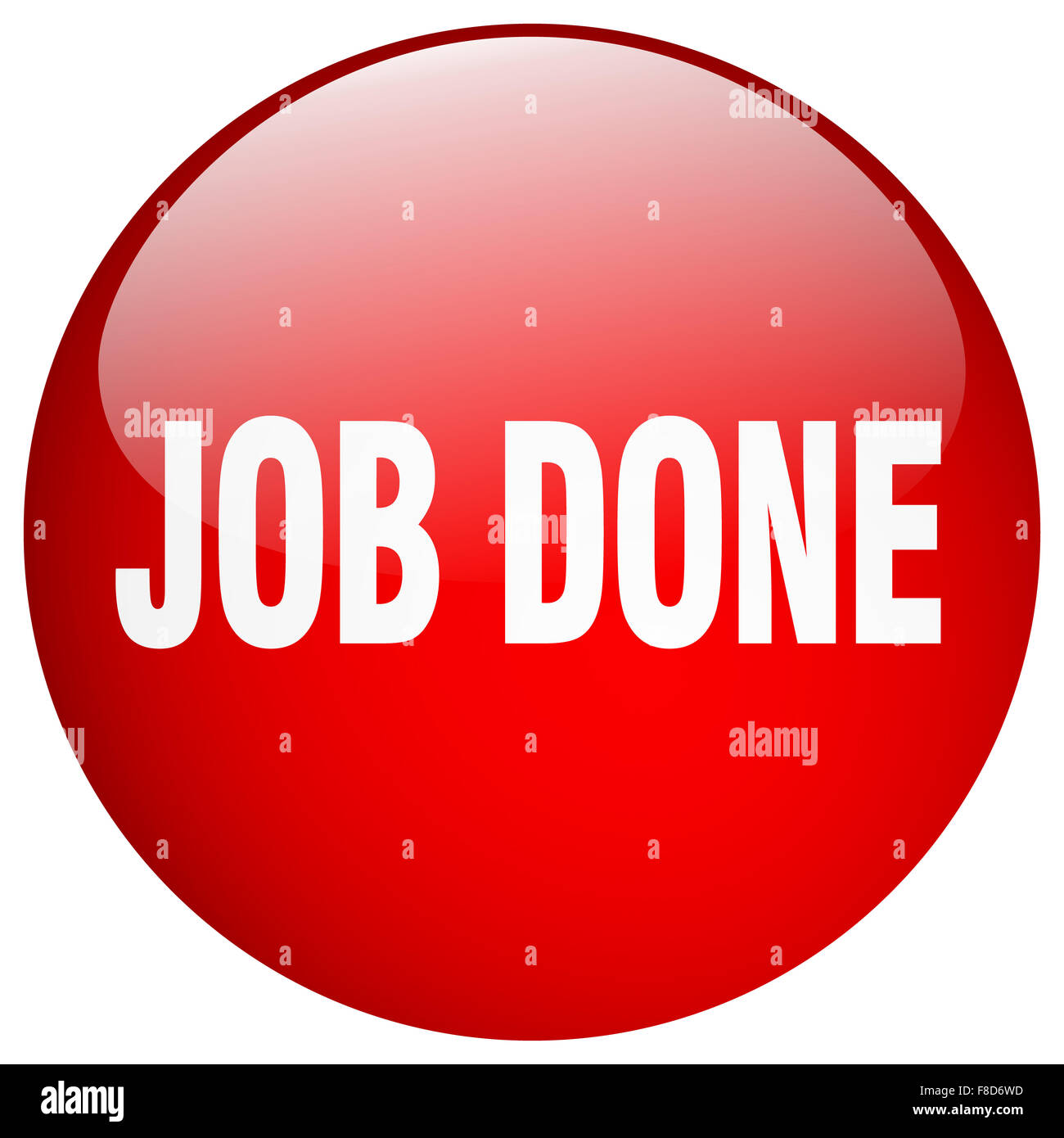 job done red round gel isolated push button Stock Photo - Alamy