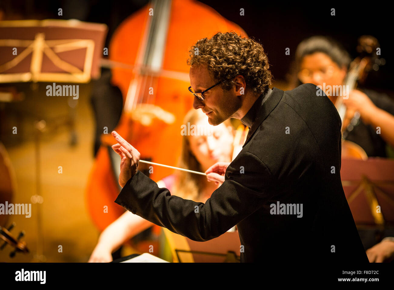 TOBY PURSER, conductor, conducting The Orion Chamber Orchestra, at the ...
