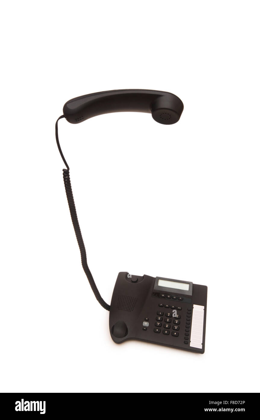 Office phone isolated on the white background Stock Photo - Alamy