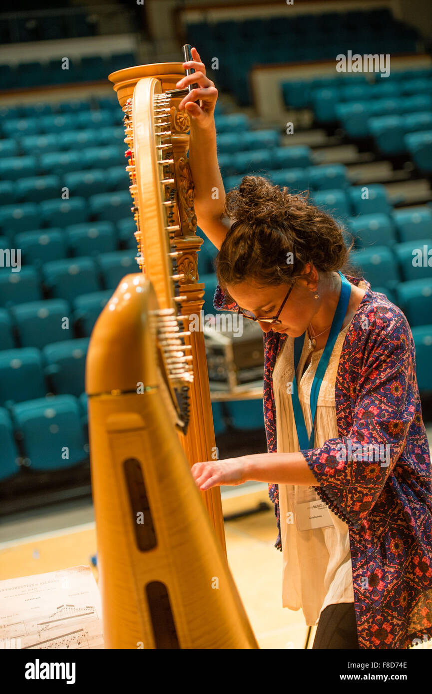 Anne denholm royal harpist tuning hi-res stock photography and images ...