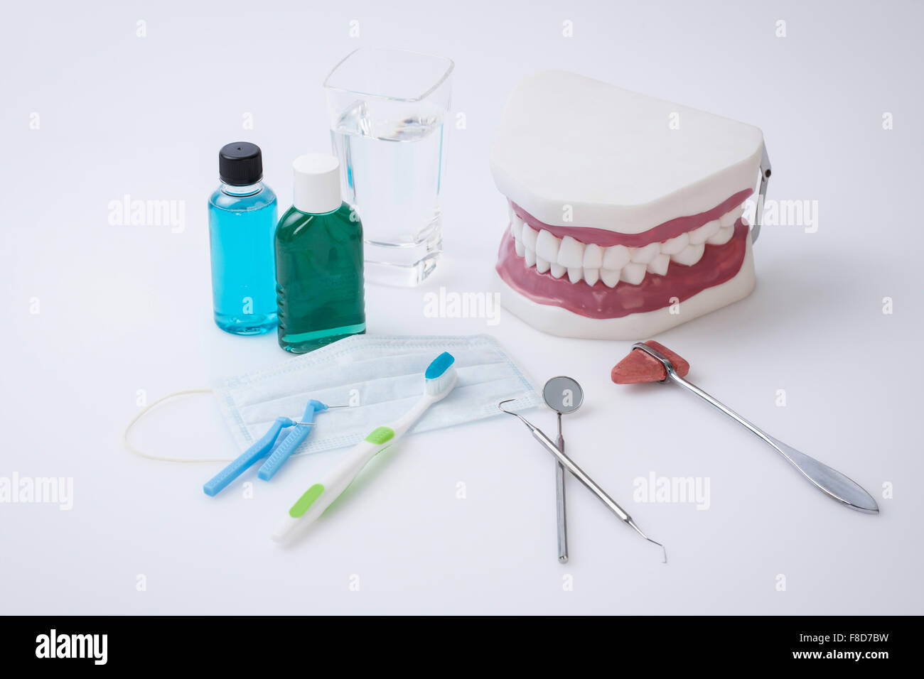 High angle of objects related to dental care Stock Photo - Alamy