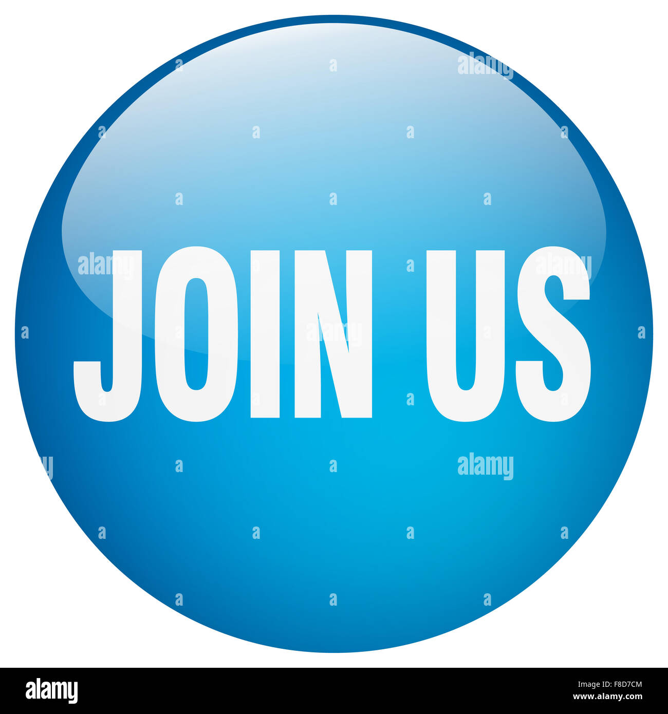 join us blue round gel isolated push button Stock Photo - Alamy