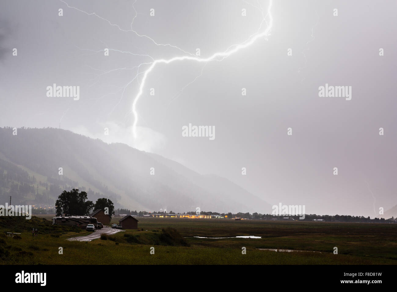 A lightning bolt striking the summit of Snow King and a cell phone ...