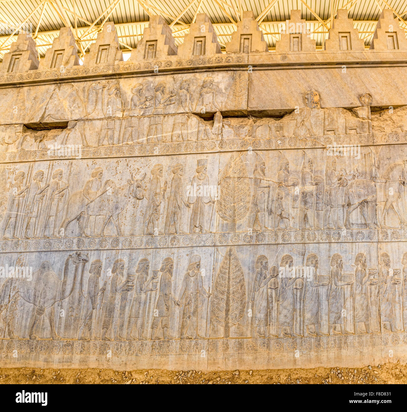 Residents of historical empire with animals in Persepolis Stock Photo ...