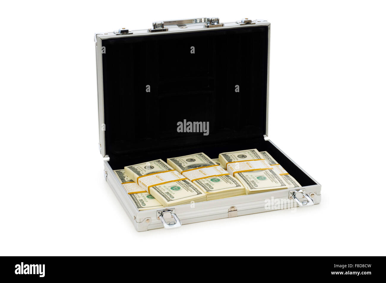 Money in the case isolated on white Stock Photo - Alamy