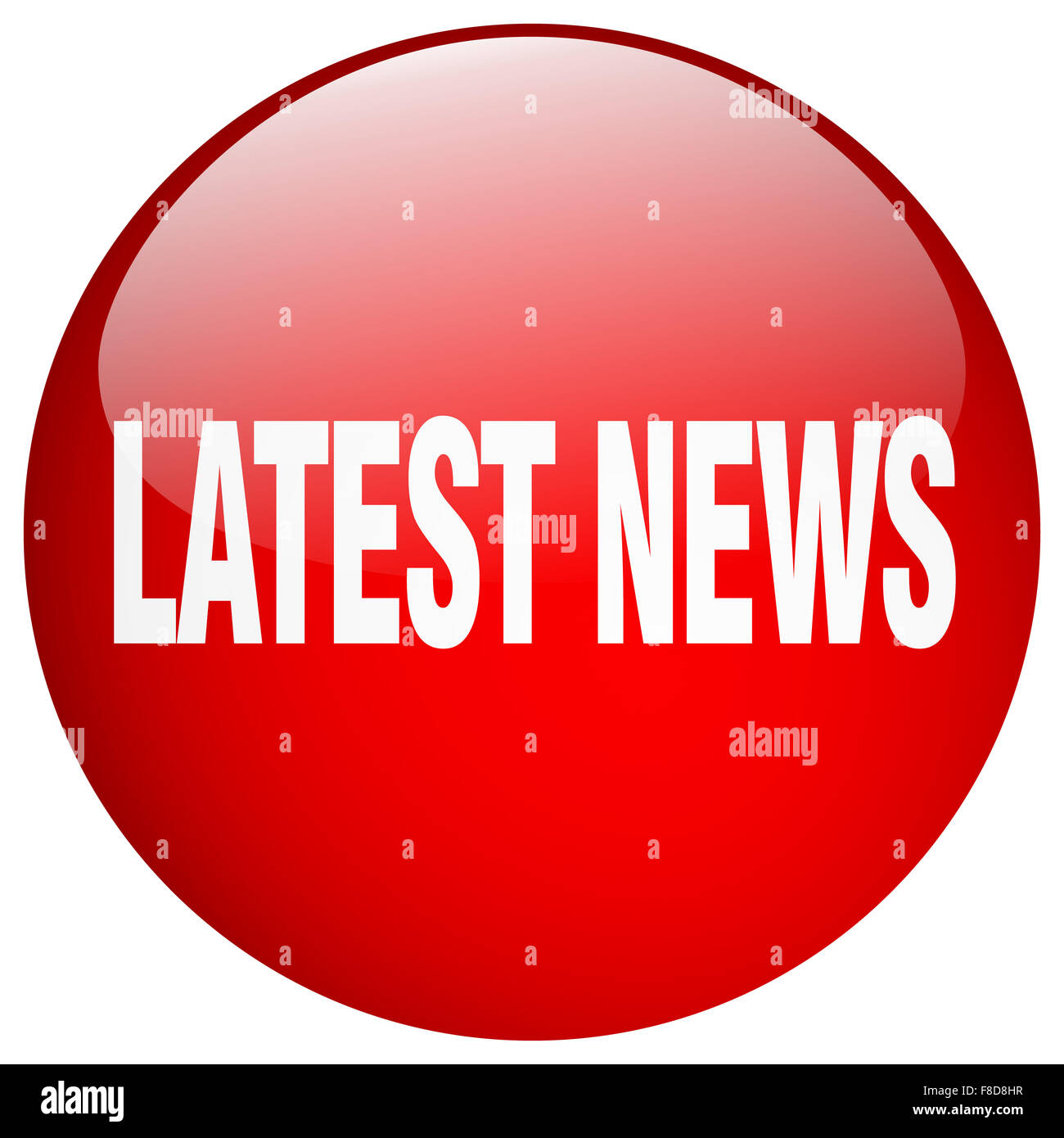 latest news red round gel isolated push button Stock Photo - Alamy