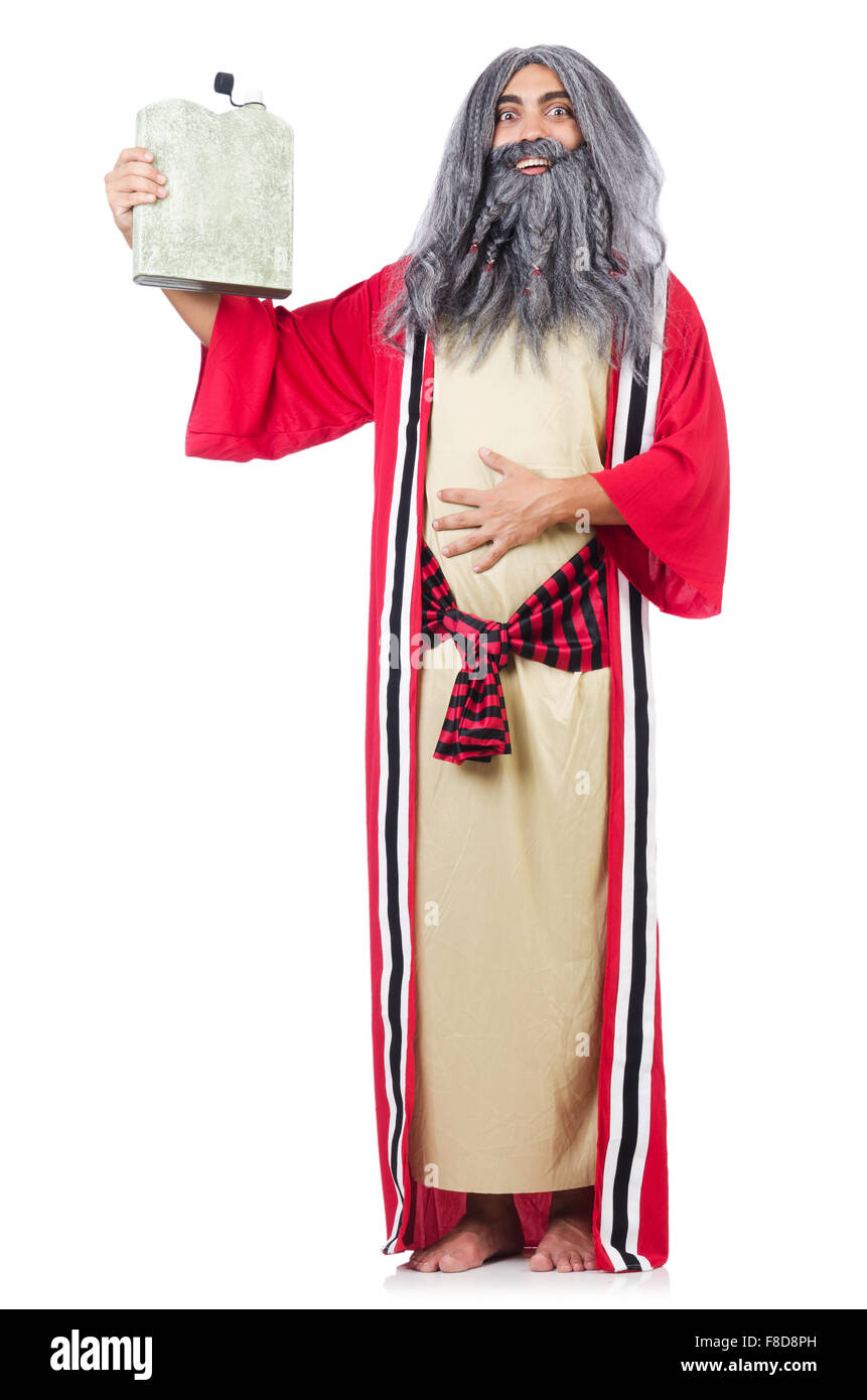 Wizard with water flask isolated on white Stock Photo - Alamy