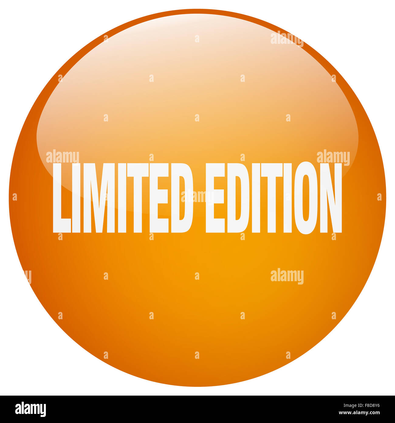 limited edition orange round gel isolated push button Stock Photo - Alamy