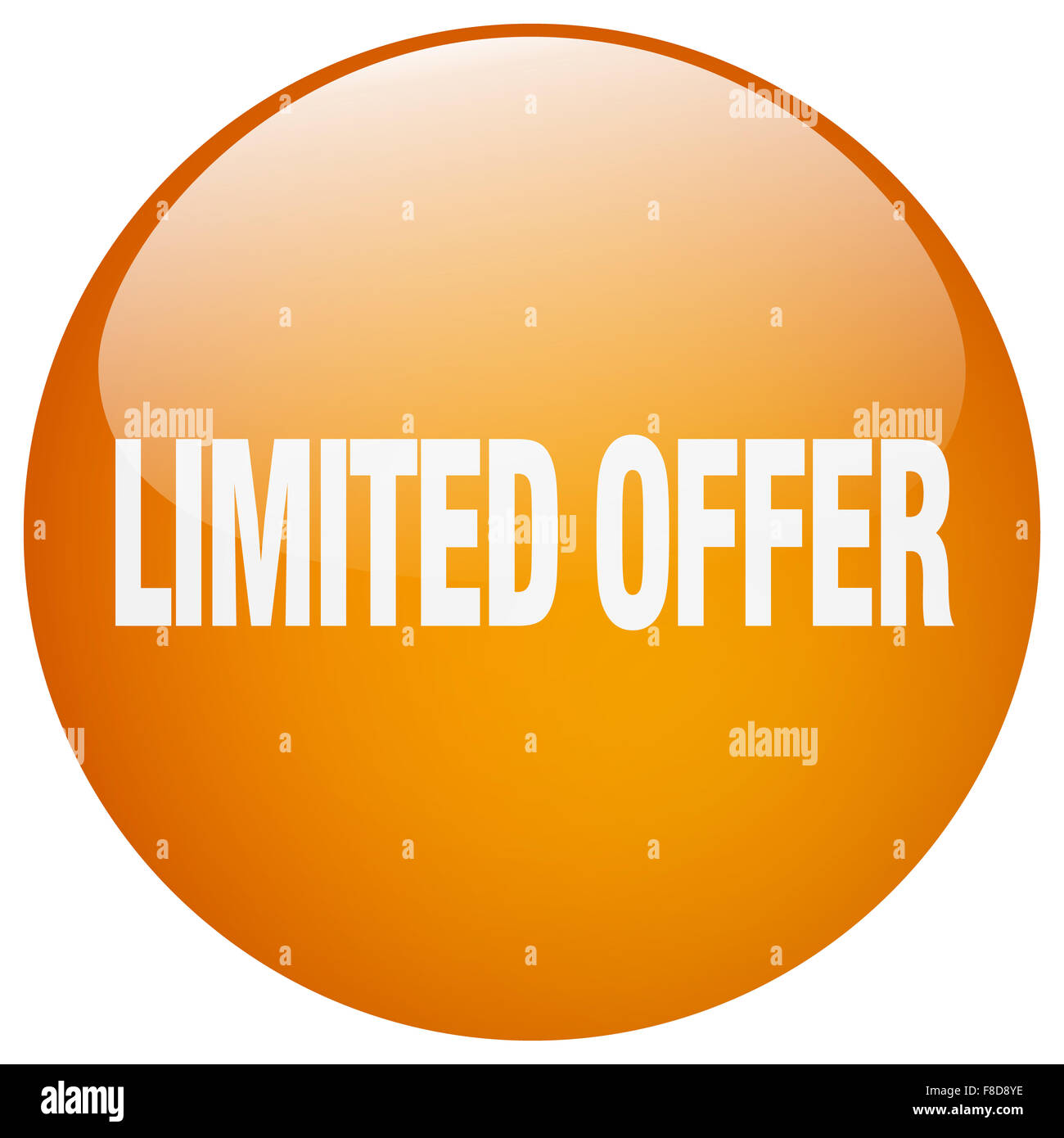 limited offer orange round gel isolated push button Stock Photo - Alamy