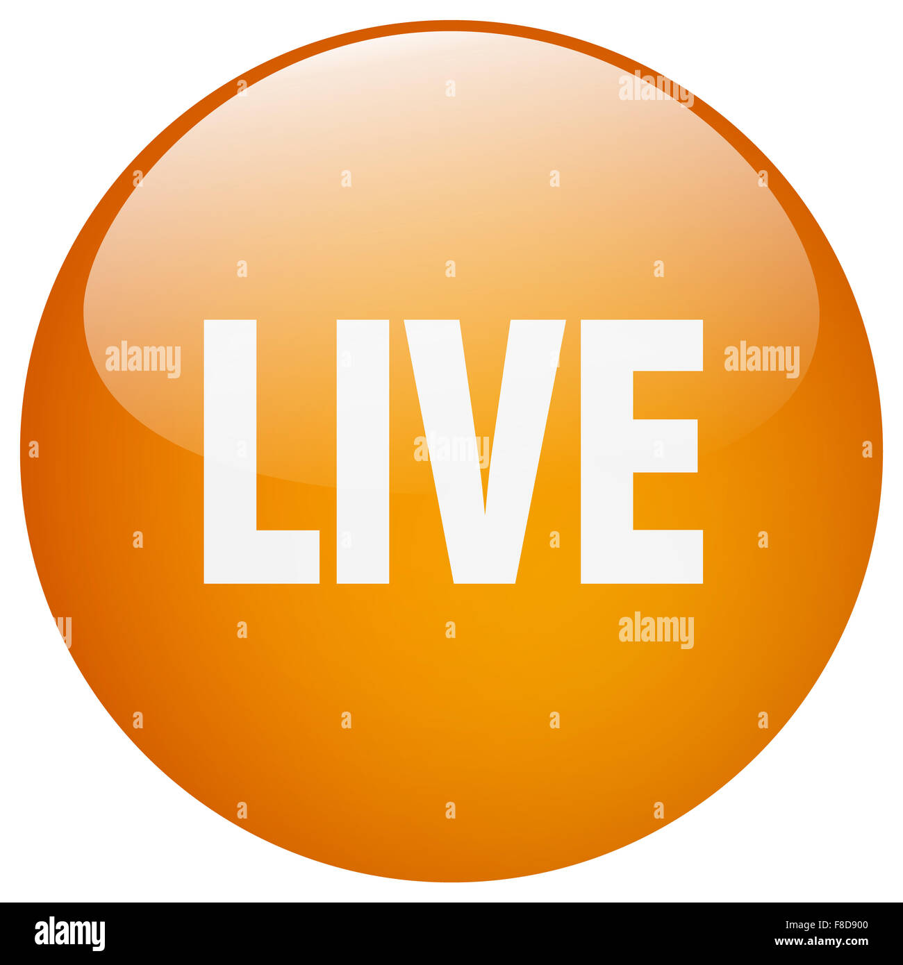 live orange round gel isolated push button Stock Photo - Alamy