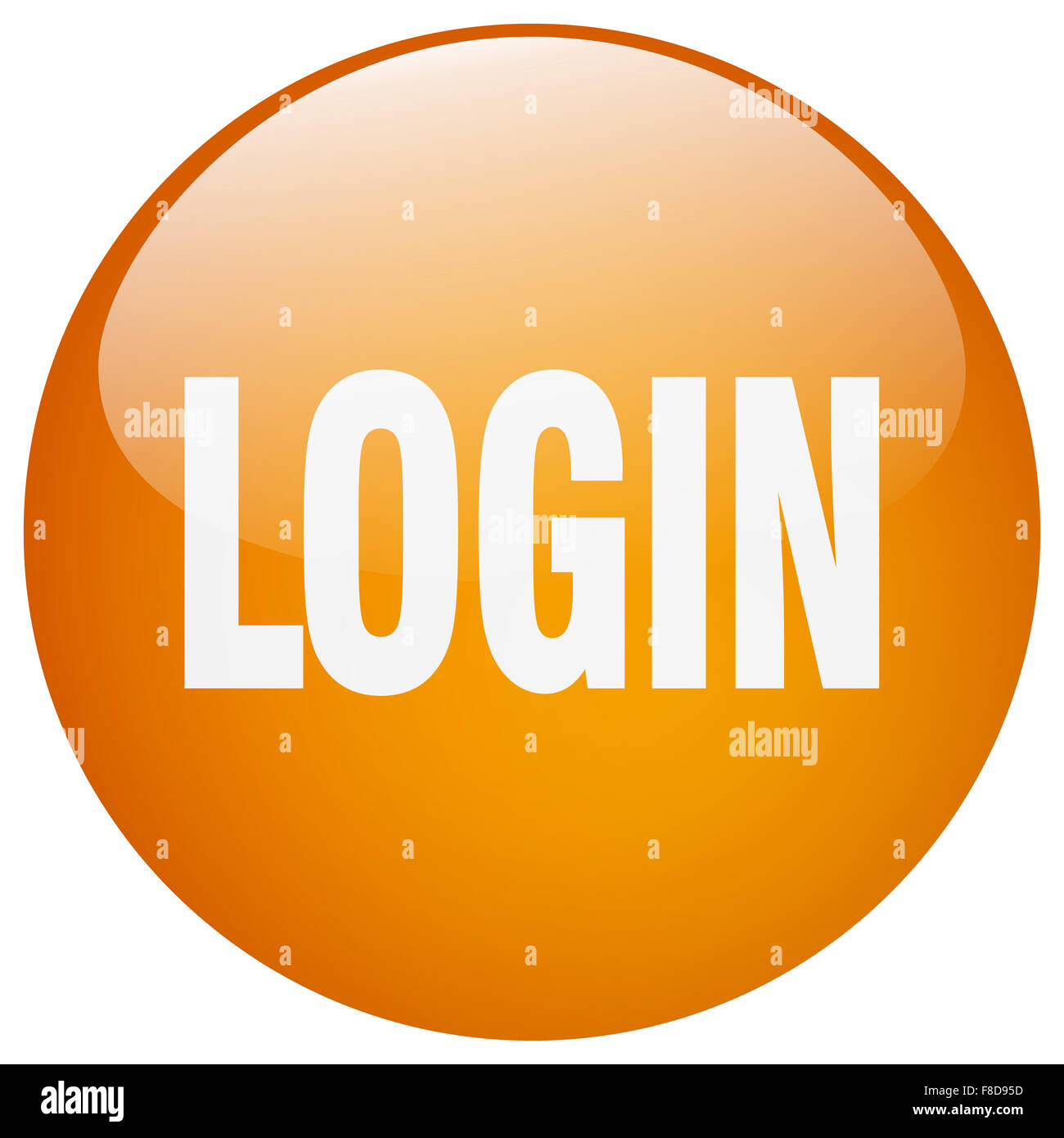 login orange round gel isolated push button Stock Photo - Alamy