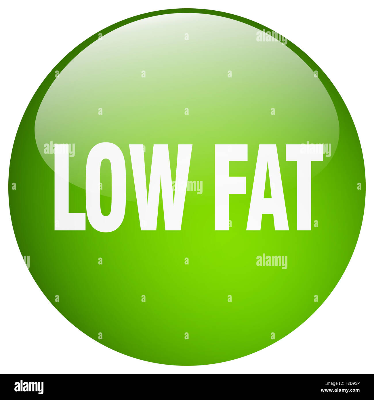 low fat green round gel isolated push button Stock Photo - Alamy