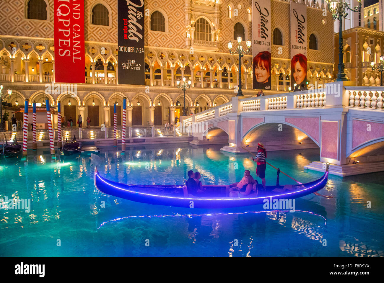 The Venetian hotel and replica of a Grand canal in Las Vegas Stock ...