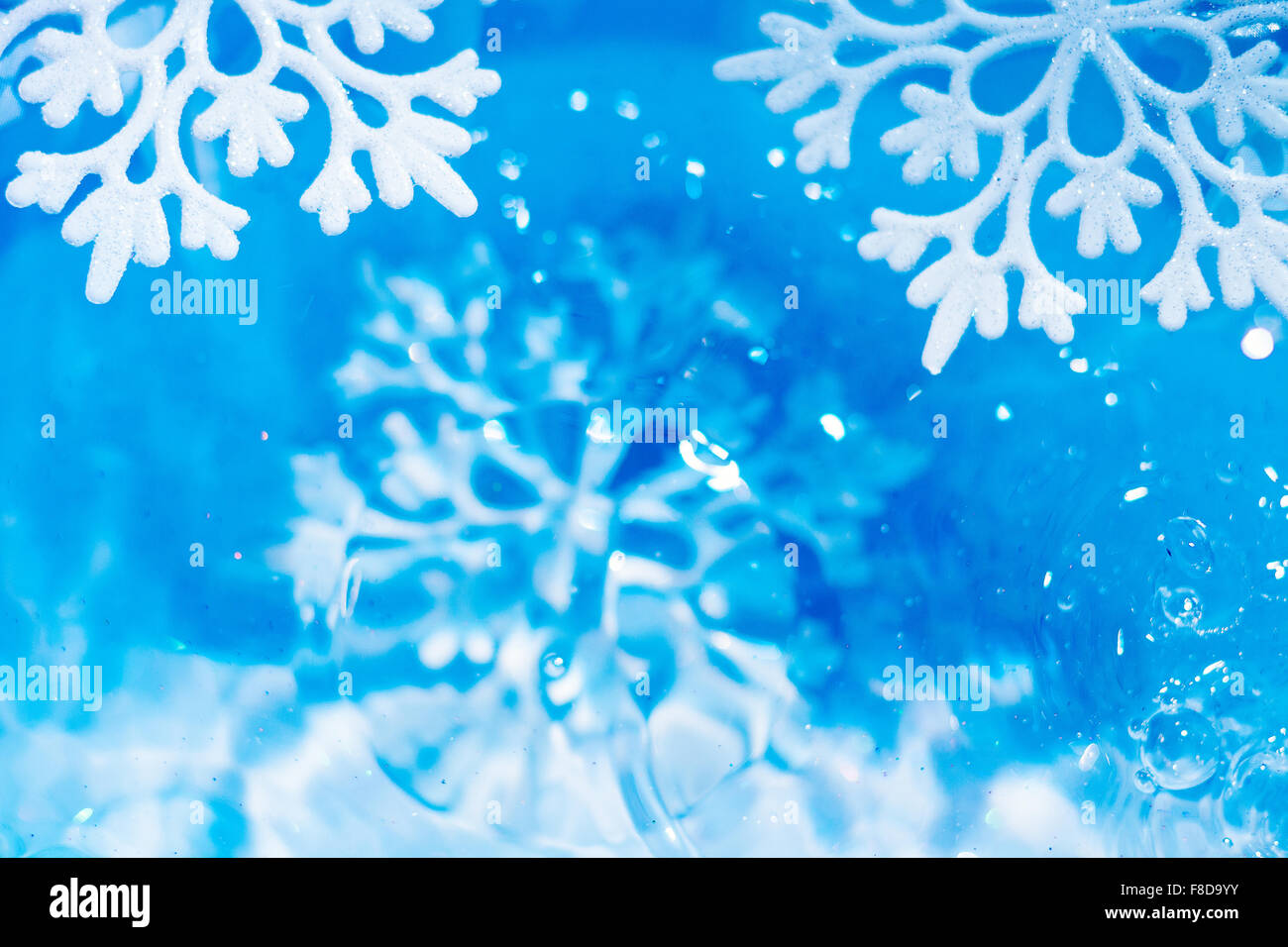 snowflake underwater abstract cool blue drops background Stock Photo ...