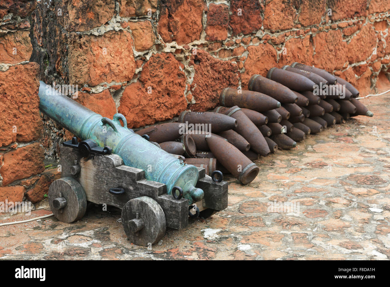 An old cannon and artillery shells at the military museum in Maputo ...