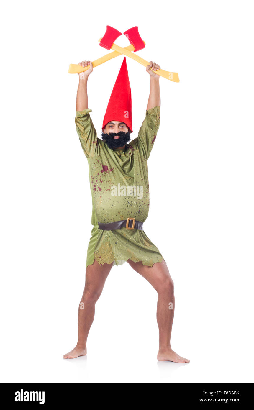 Savage man isolated on white Stock Photo - Alamy