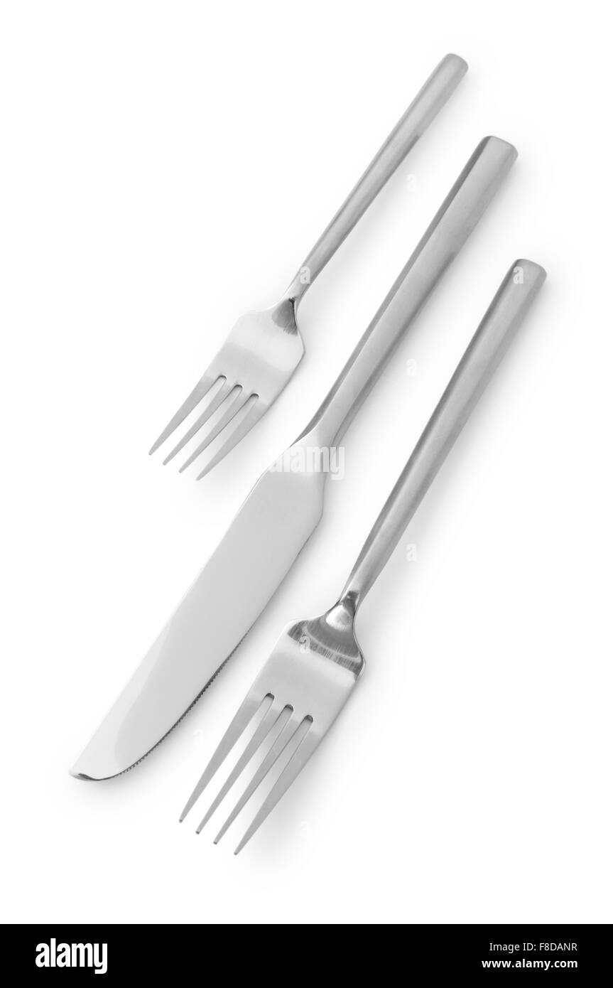 Table utensils isolated on the white Stock Photo - Alamy