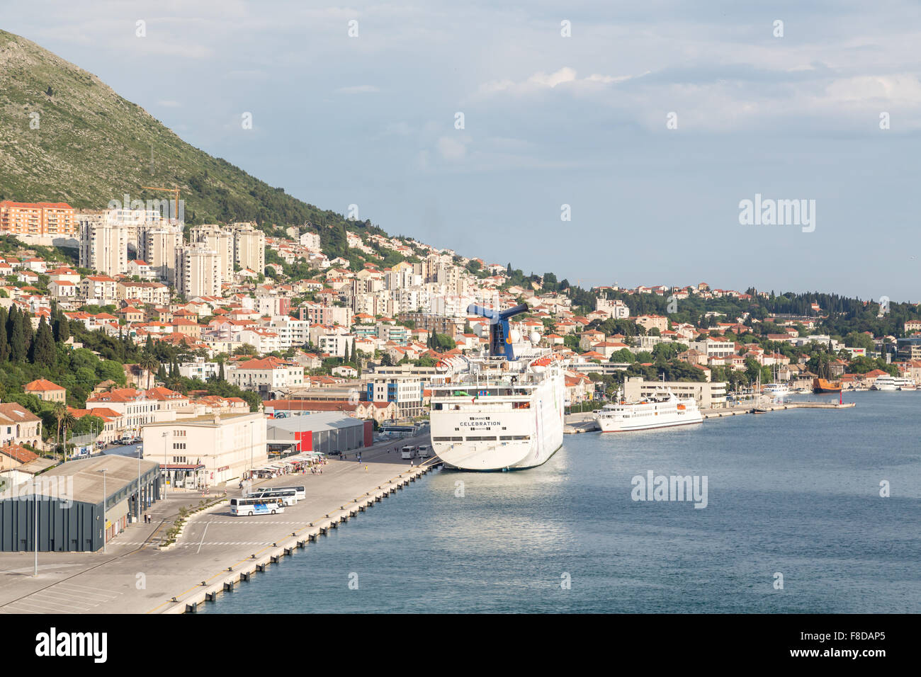 Tour Buses and Cruise Ships in Croatia Stock Photo - Alamy