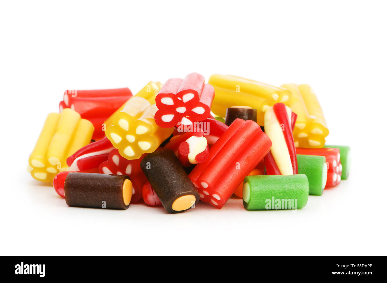 Colourful sweets isolated on the white background Stock Photo - Alamy