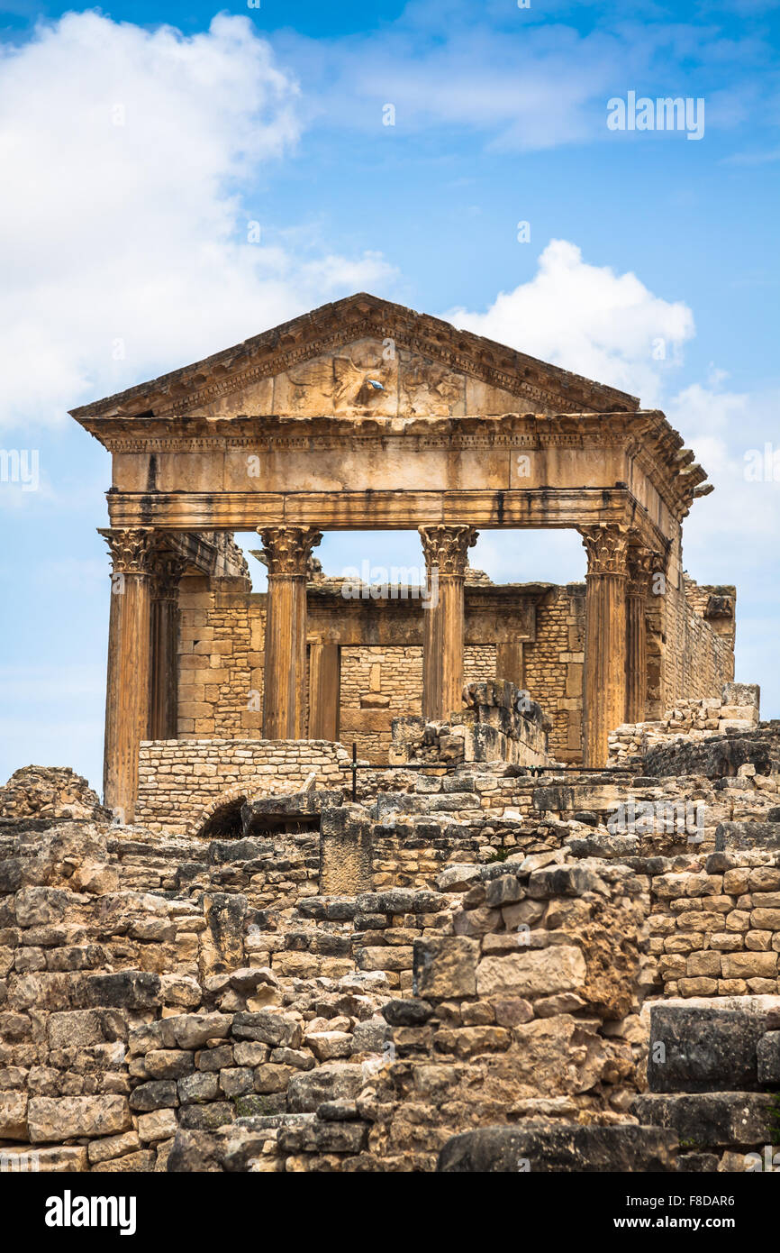 Ancient Roman city in Tunisia, Dougga Stock Photo - Alamy
